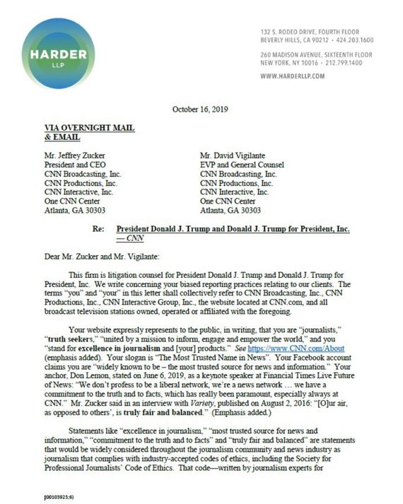 Trump Writes Unhinged Letter Demanding CNN Pay Him Money