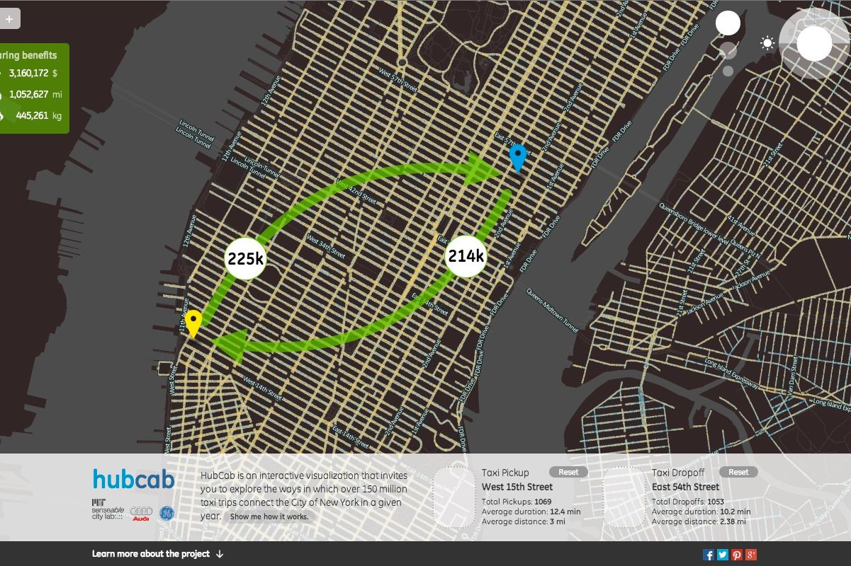 Beautiful Interactive Map Displays a Year of Taxi Rides