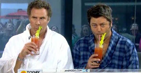 Watch Will Ferrell and Nick Offerman, Both in Robes, Sip Bloody Marys ...