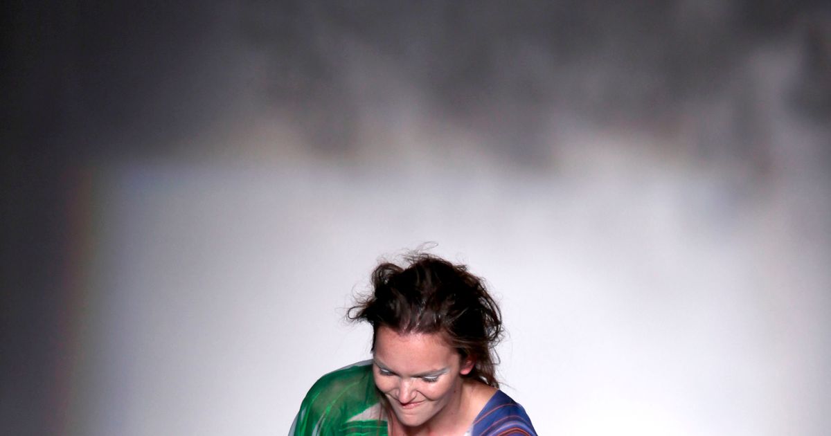 Model Photographed Crouching on the Basso & Brooke Runway