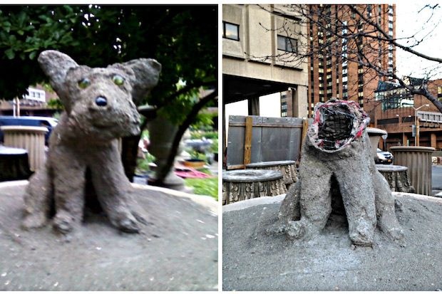 Someone Smashed Up the Cute Animal Statues in Bellevue’s Sobriety Garden