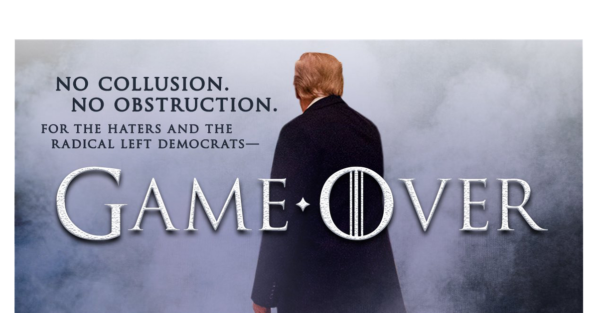 Trump Tweets ‘Game of Thrones’ Mueller Report Meme