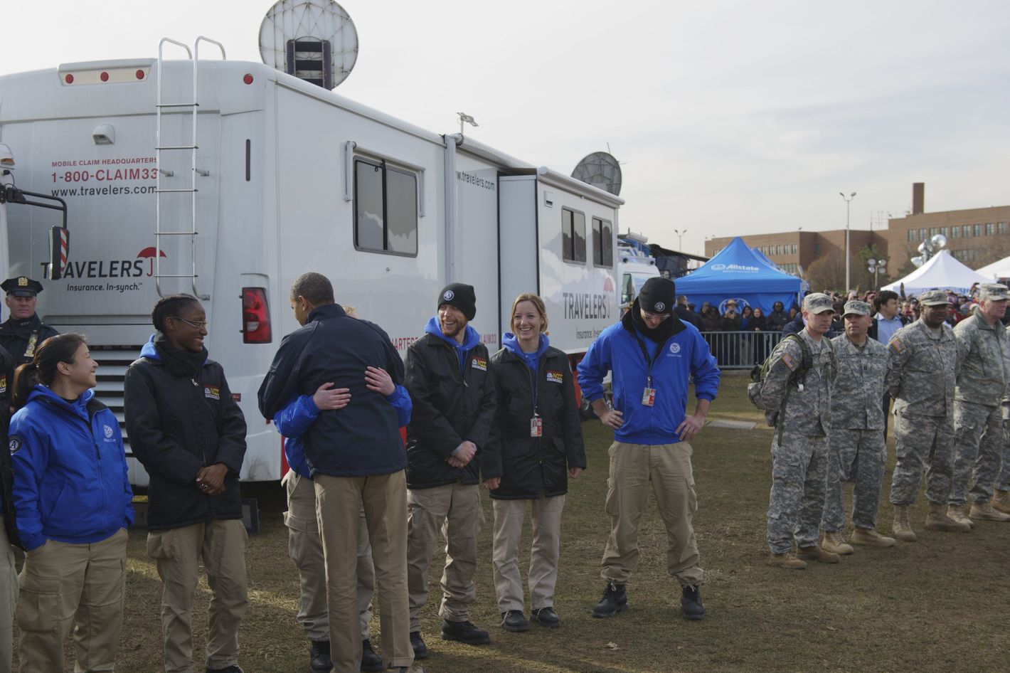 President Obama Delivers Emergency Hugs to Staten Island
