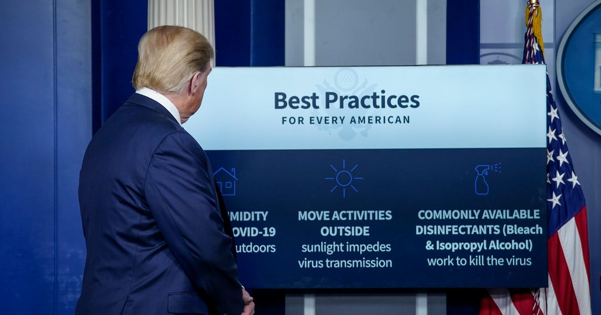 Trump Suggests Injecting Disinfectant to Treat Coronavirus