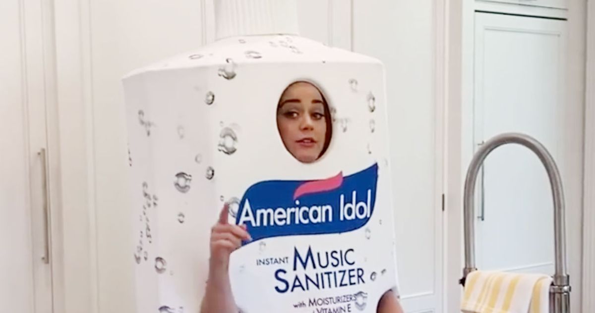 Katy Perry Dresses As Purell Bottle for American Idol Promo