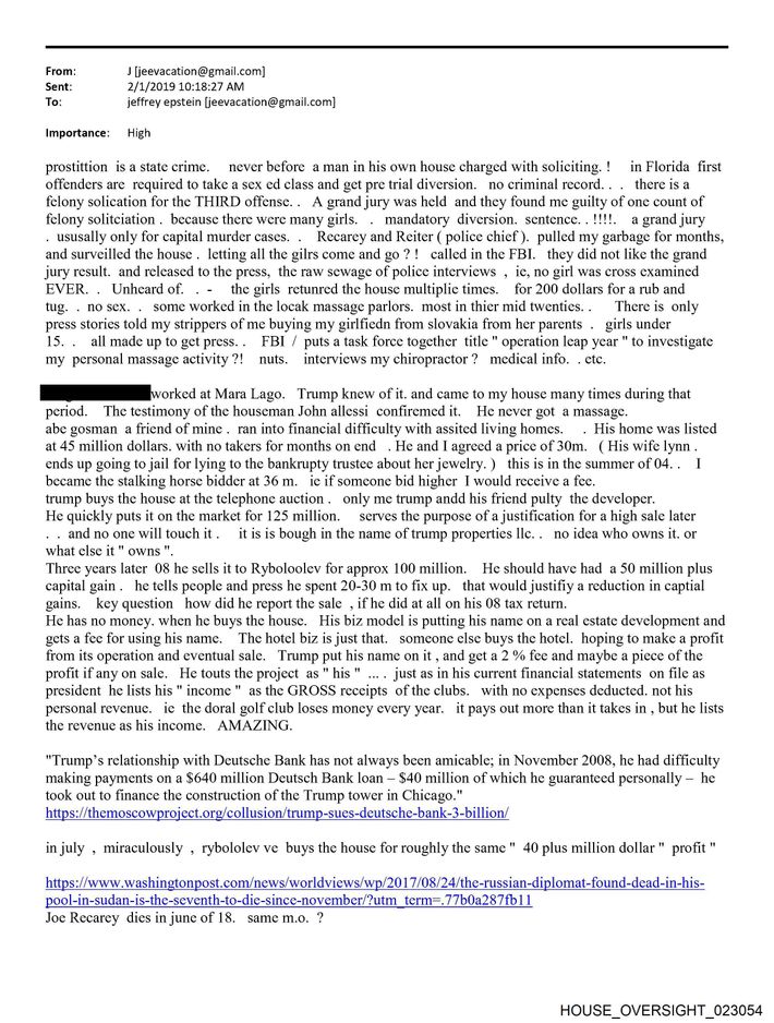 Read the Epstein Emails: All the Trump News & Sordid Reveals