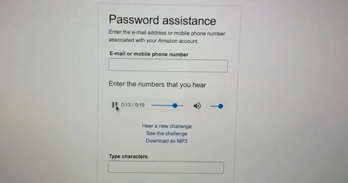 Amazon Audio CAPTCHA Sounds Horrifying