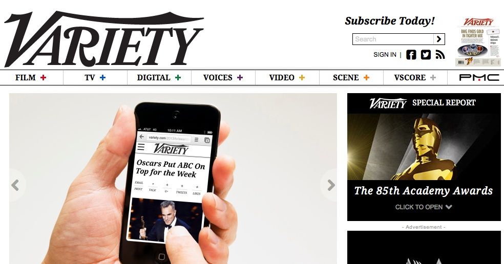 Variety Unveils Digital Face-lift