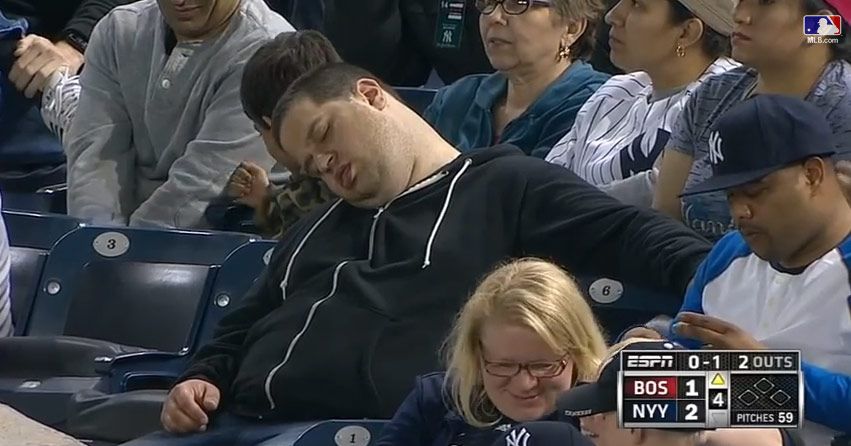 Yankees Fan Caught Sleeping in the Stands During Red Sox Game Sues for ...