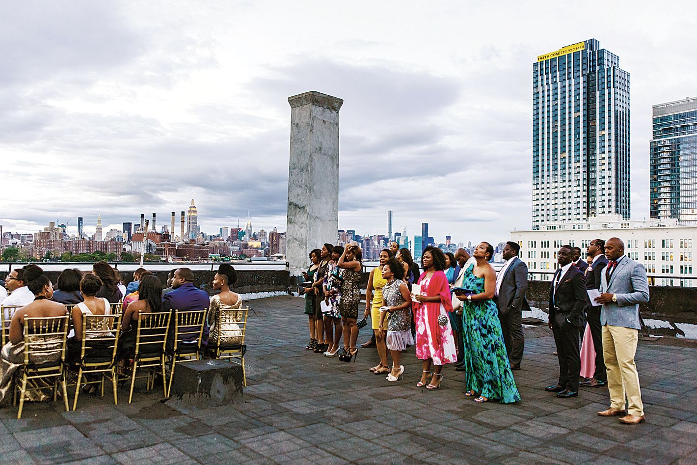 Real Wedding Album: A Rooftop Party With a Lounge Vibe