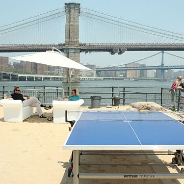 First Look at Beekman Beer Garden Beach Club, Now Open for Ping-Pong