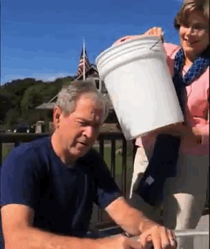 George W. Bush Does the Ice Bucket Challenge Without Any Ice