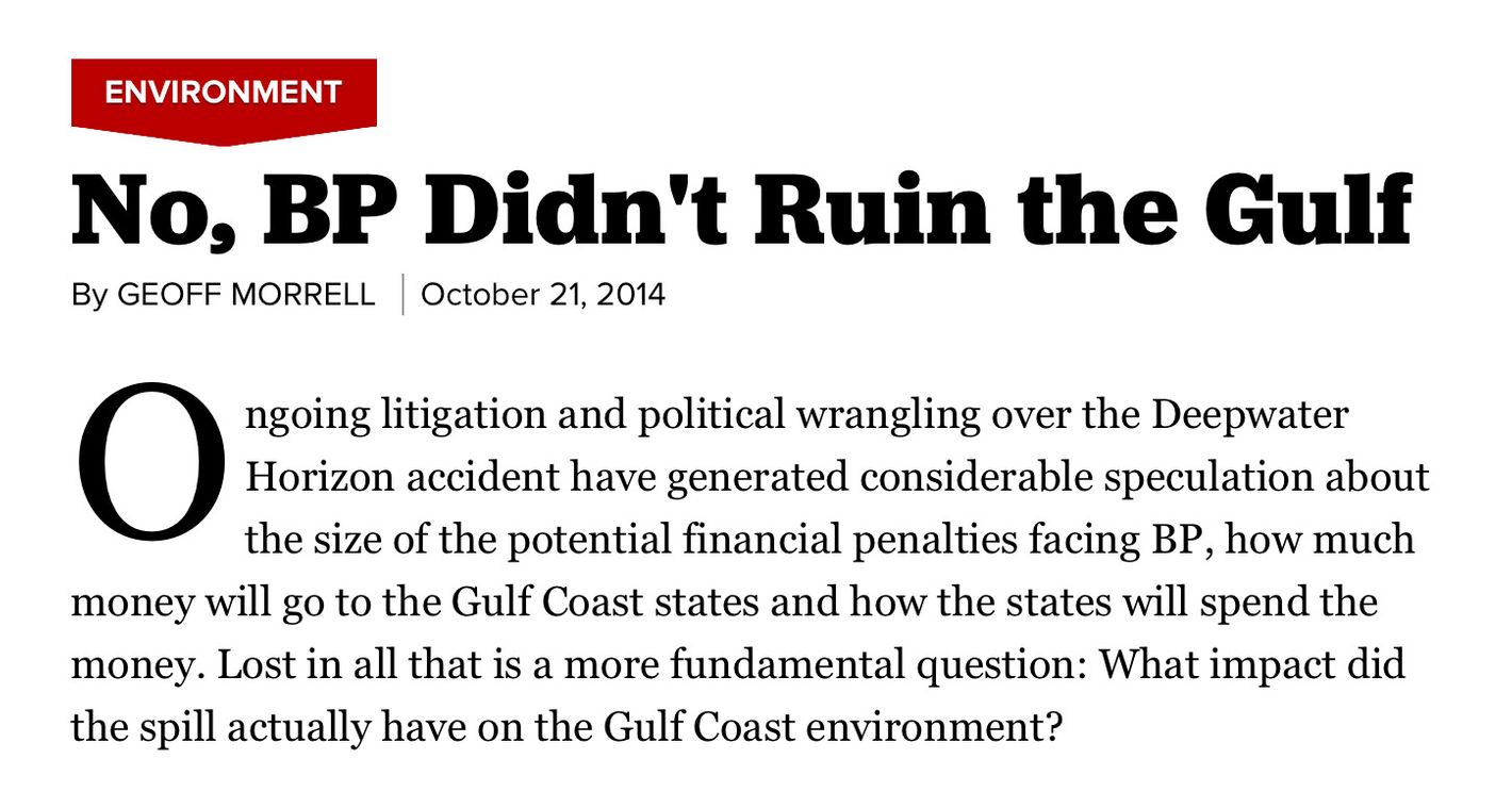 Politico Provides Platform for BP to Claim the BP Oil Spill Was Overrated