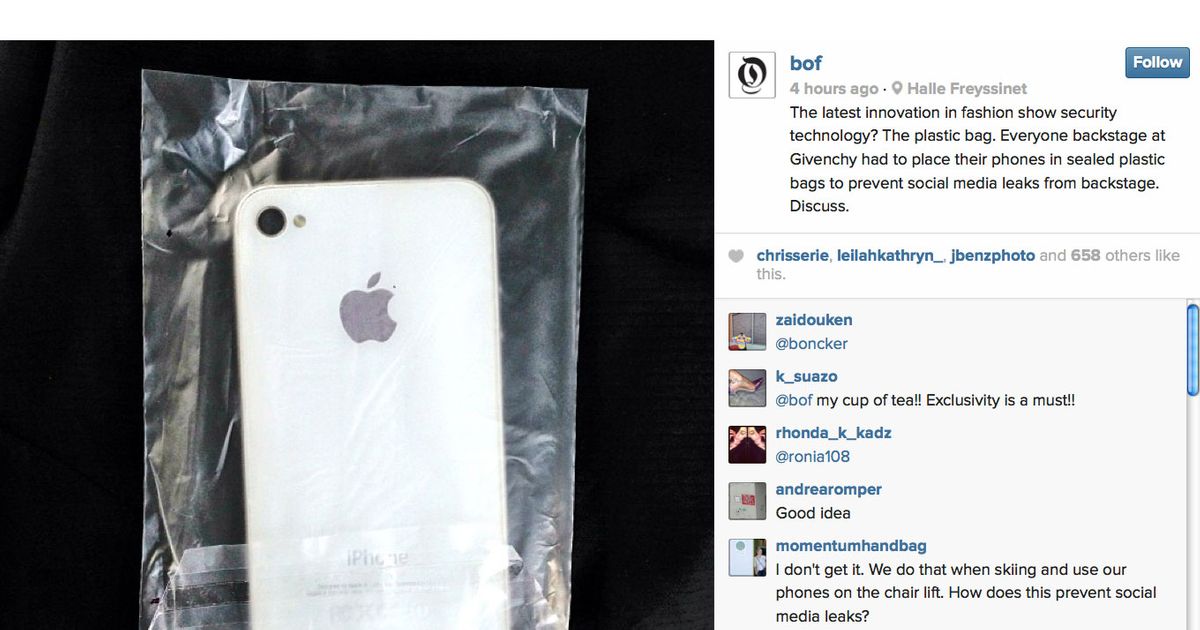 Best New Trend: Sandwich-Baggied Cell Phones at Givenchy