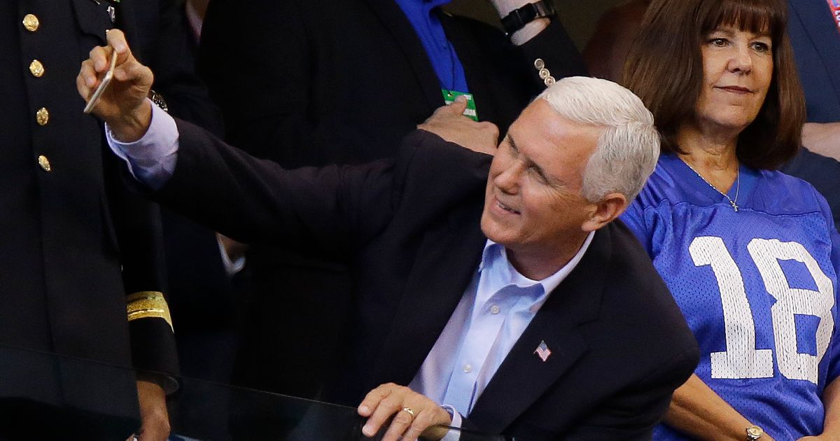 Pence Flies to NFL Game to Stage Walkout Over Anthem Protest