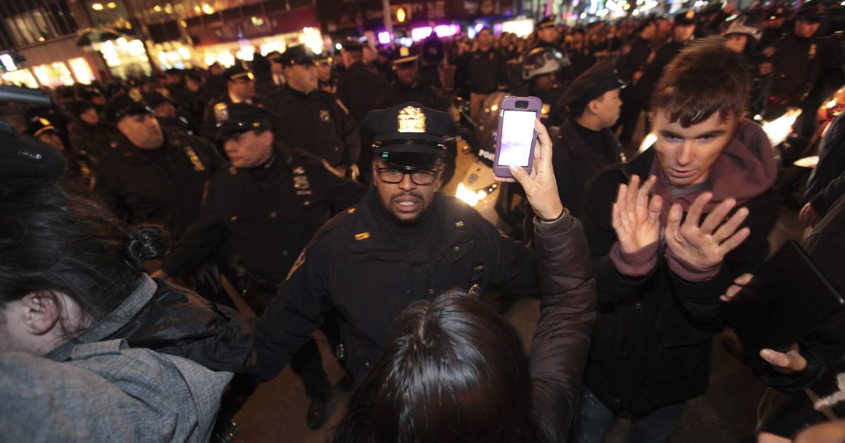 NYPD Officers Making Faces While People Protest Against Them