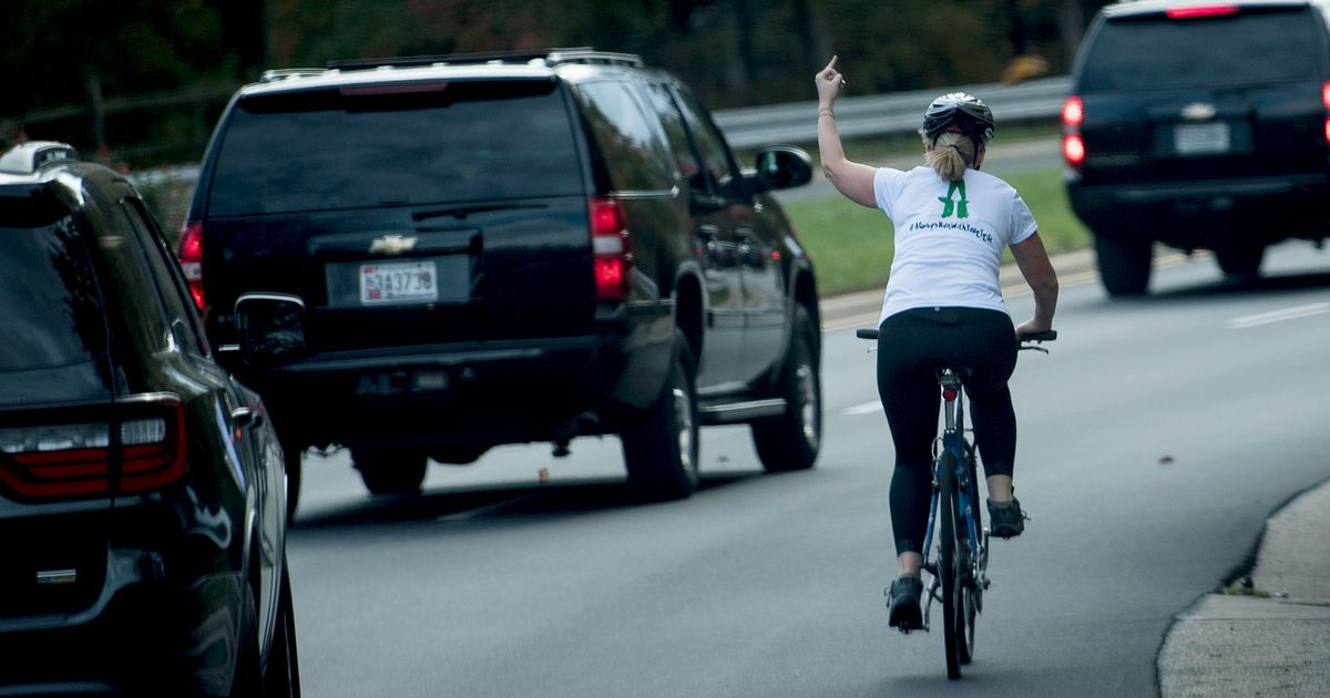 Biker Flipping Off Trump Motorcade Gets Fired