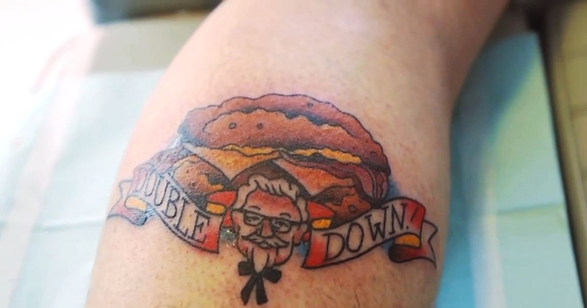 Some Idiot Actually Got a KFC Double Down Tattoo