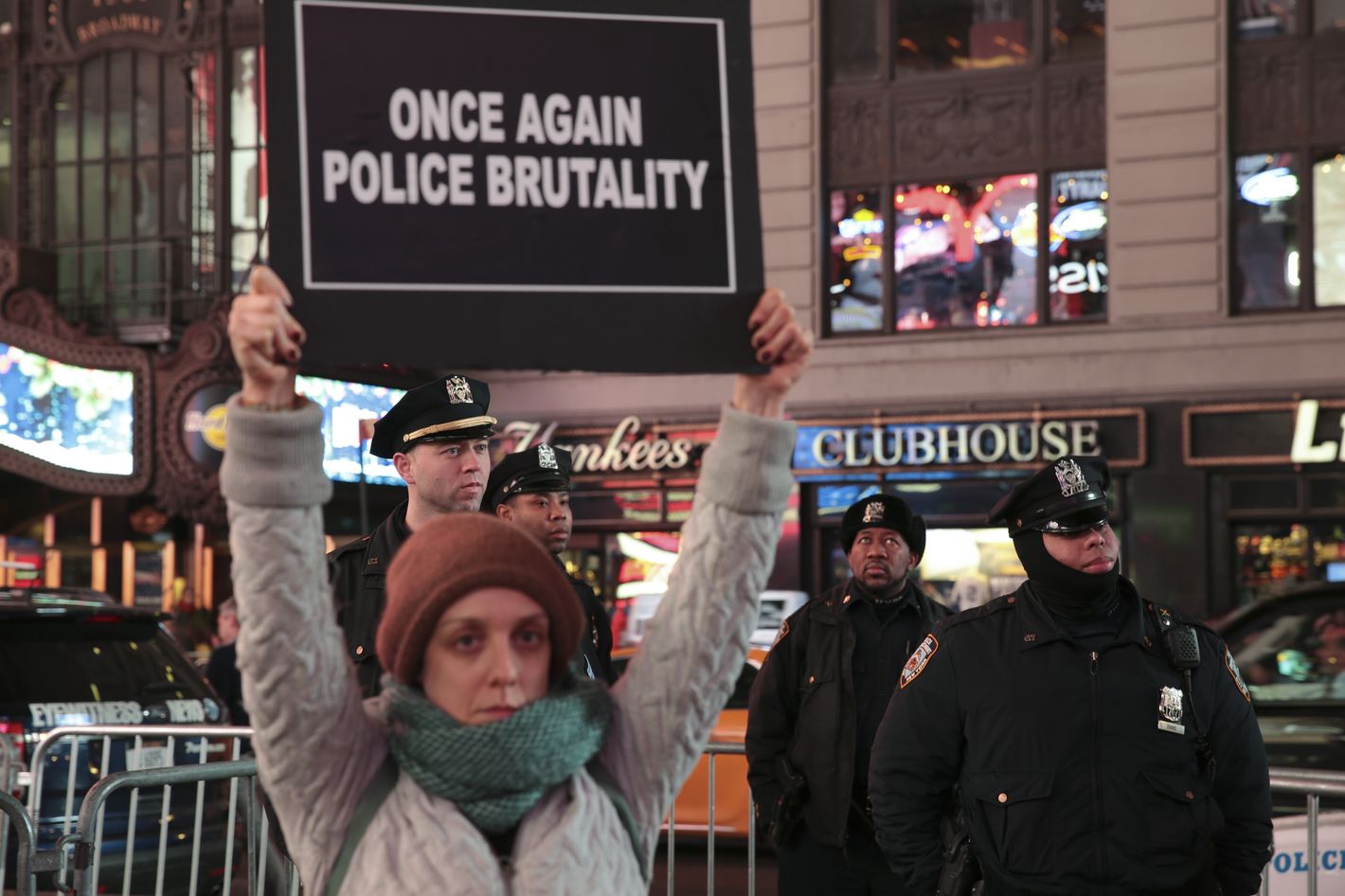 NYPD Officers Making Faces While People Protest Against Them