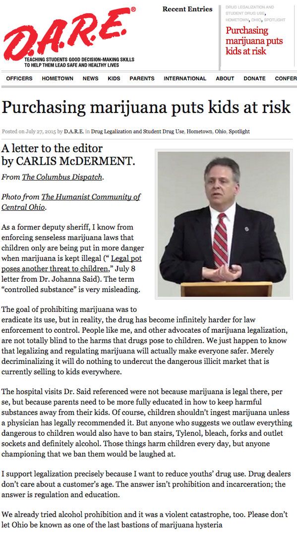 D.A.R.E. Published an Op-Ed Calling for Marijuana Legalization [Updated]