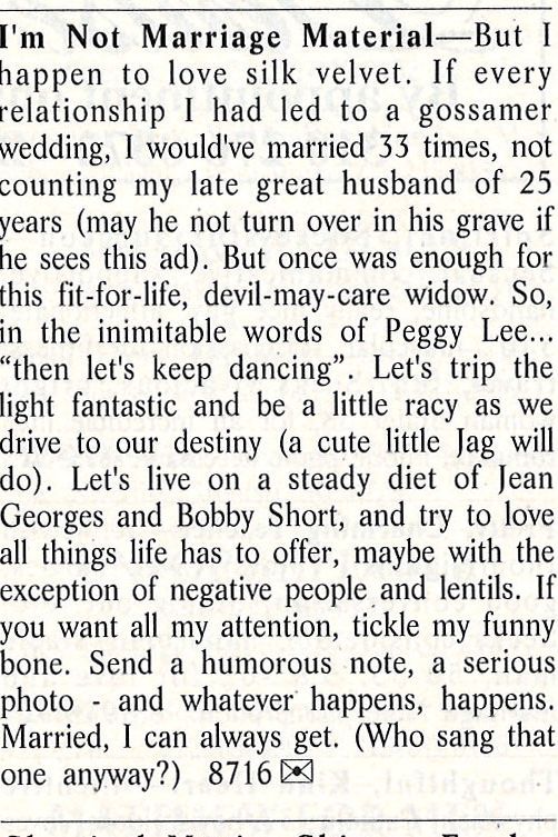 See Classic ’80s and ’90s Personals Ads From New York Magazine