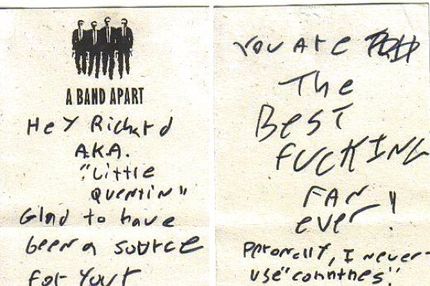 Read an Enthusiastic Letter Quentin Tarantino Wrote to a Teen Fan ...