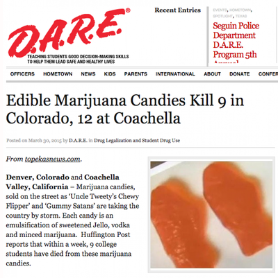D.A.R.E. Accidentally Republishes Fake News Story Warning of ‘Marijuana ...