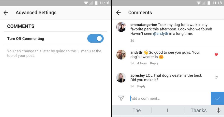 Instagram Releases Option To Turn Off Comments
