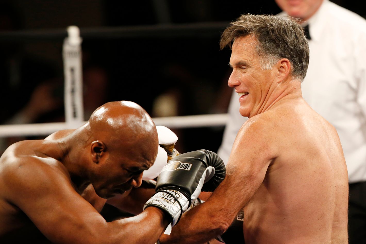 Mitt Romney Looked Very Goofy While Fighting Evander Holyfield