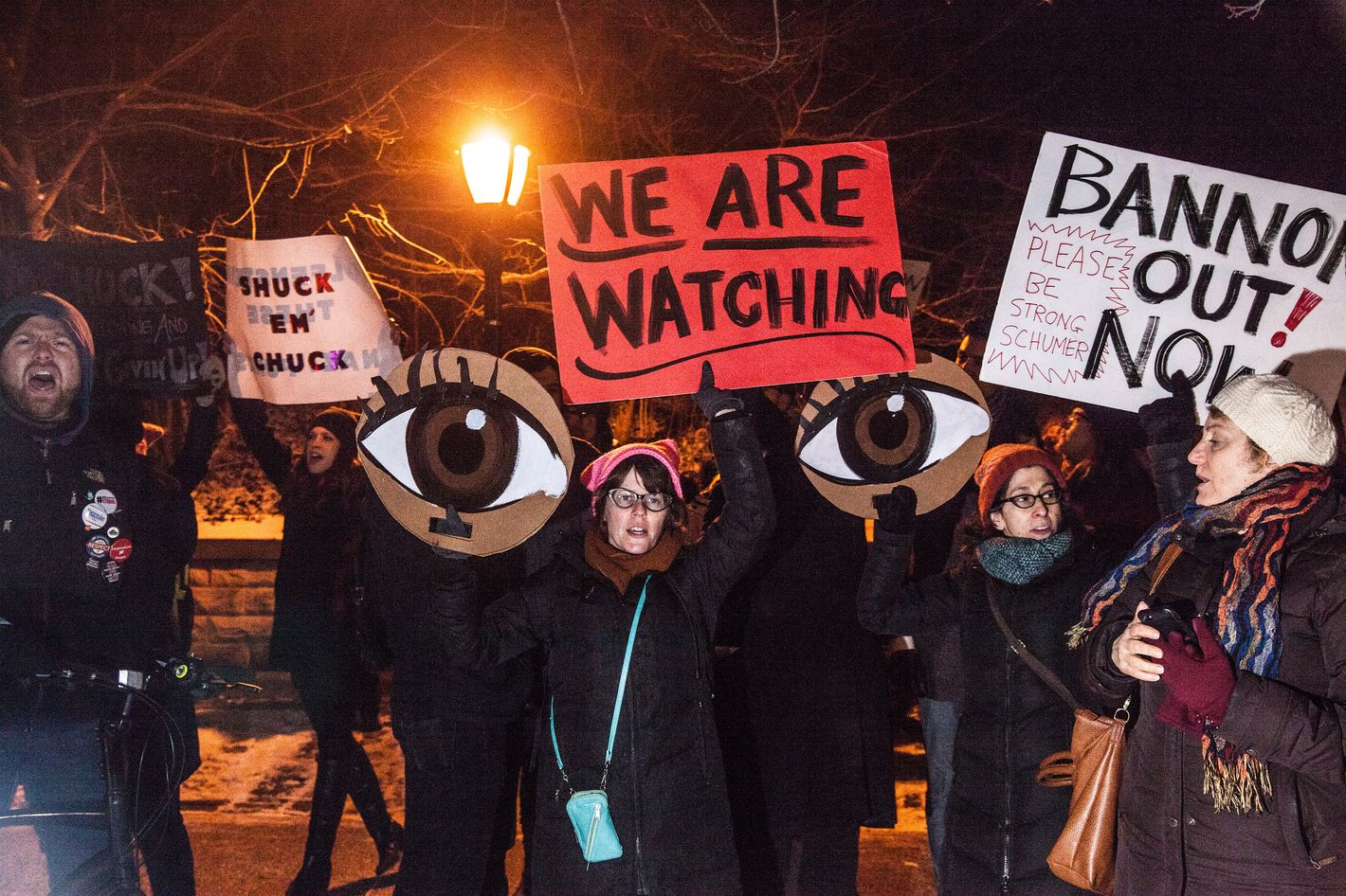 Photos: Thousands Protest Outside Schumer’s Brooklyn Home