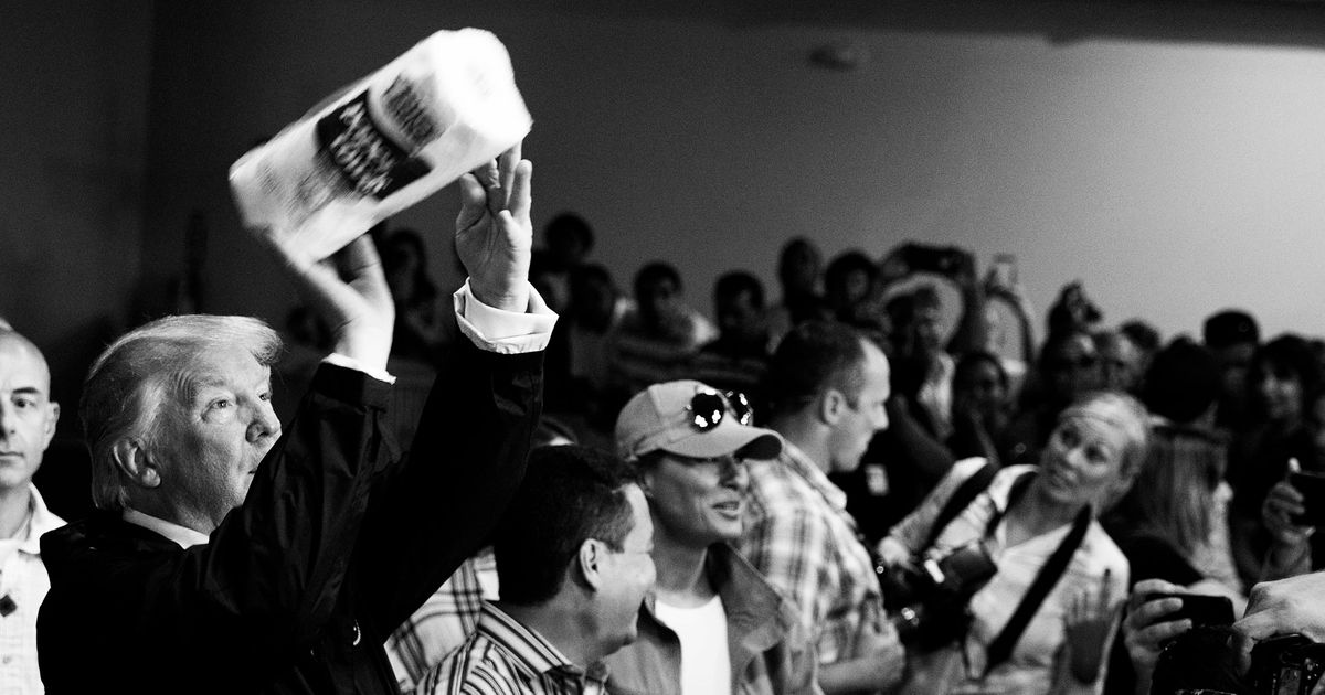 Trump Shoots Paper Towels Into Crowd of Hurricane Victims