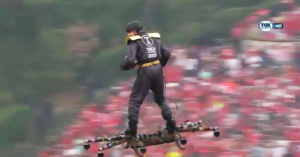 Portuguese Cup Soccer-Match Ball Delivered on Hoverboard