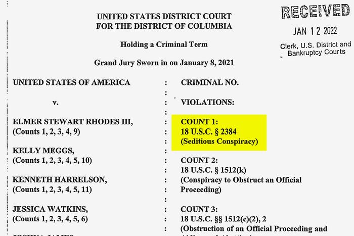 RIP ‘No Sedition Charges,’ the Right’s Favorite 1/6 Defense