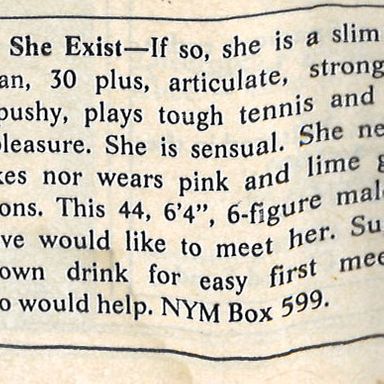 See Classic ’80s and ’90s Personals Ads From New York Magazine