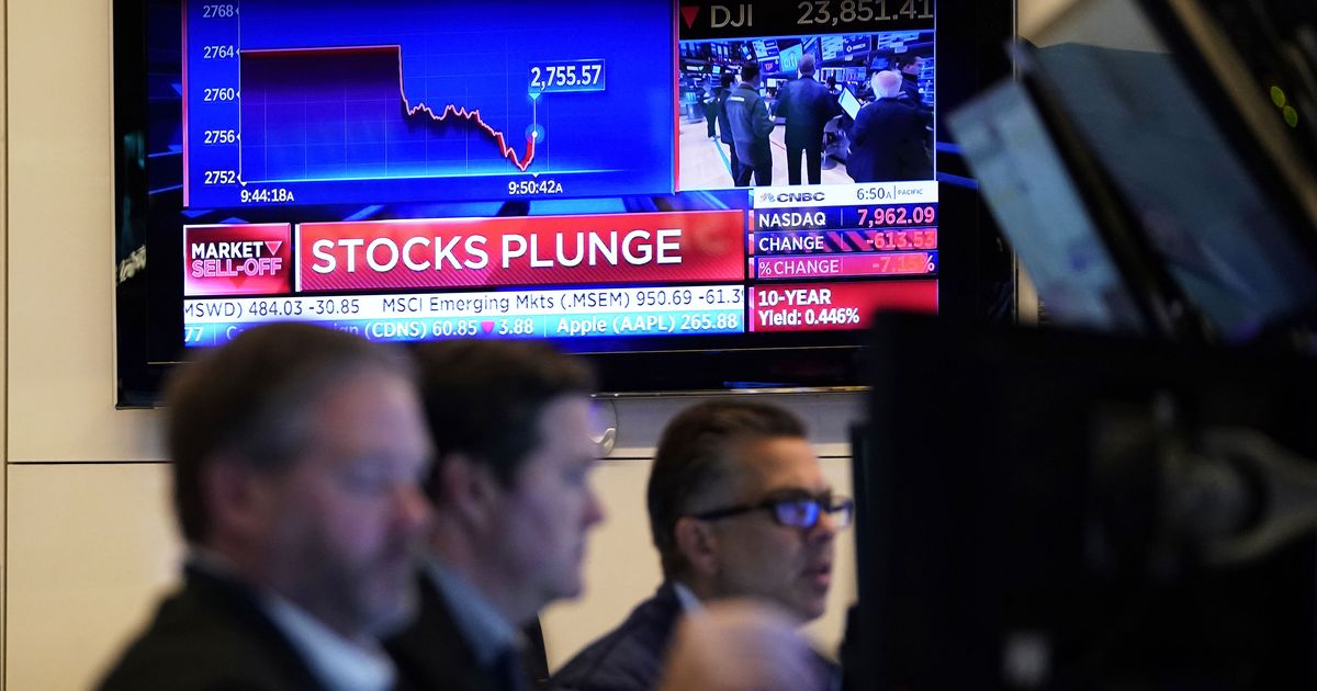 Stocks Drop 7.8 Percent, One of the DOW’s Worst Days Ever