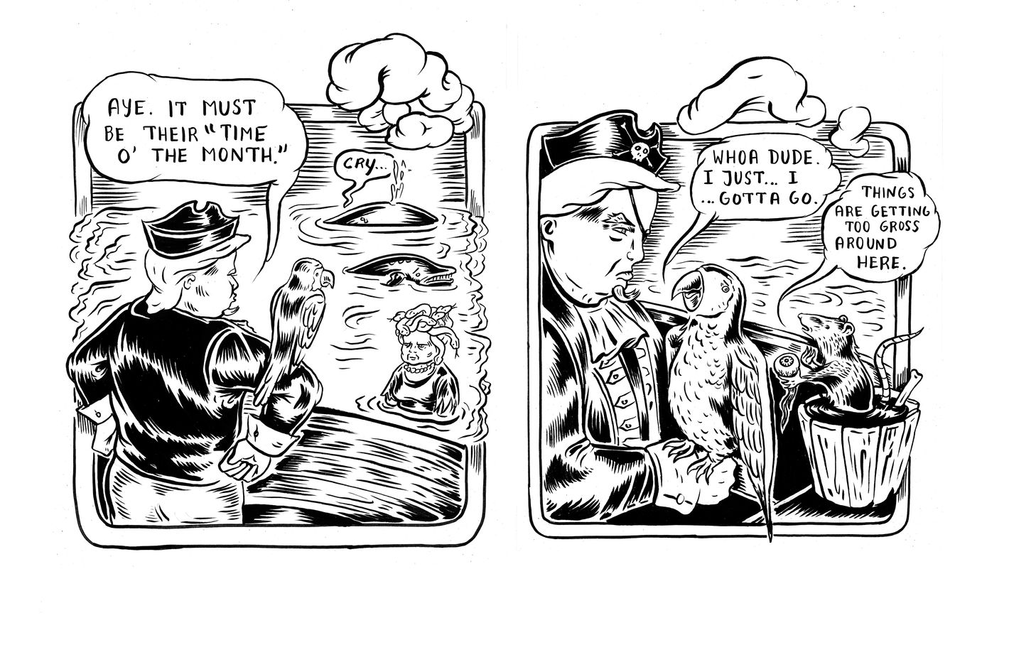 Donald Trump As a Period-Shaming Pirate