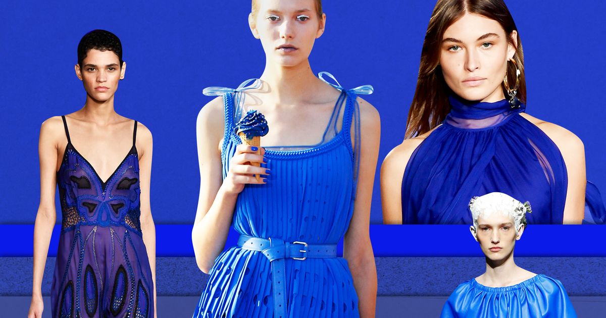 Milan Fashion Week Deep Blue Color Trend Spring 2020