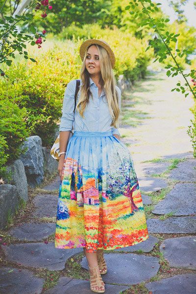 22 Ways to Wear Fun, Graphic Skirts This Summer