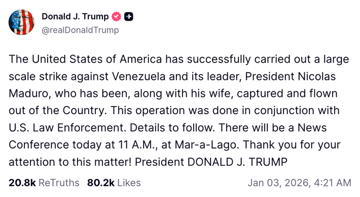 The Wildest Things Trump Said About the Venezuela Attack