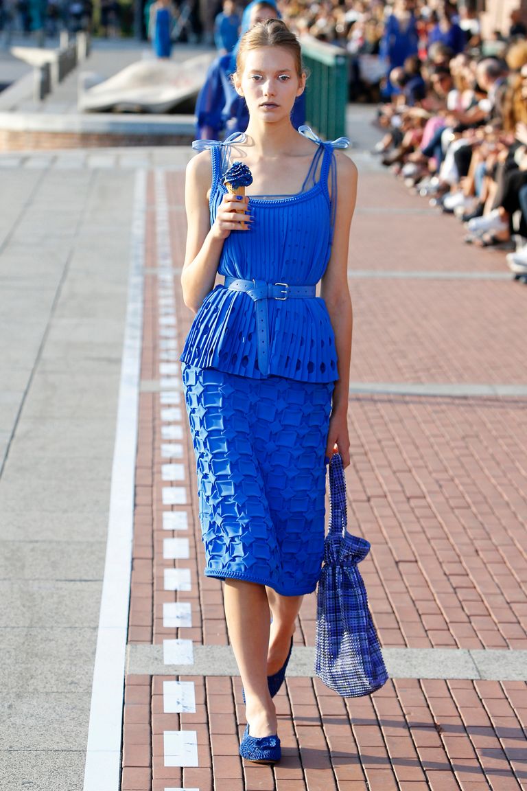 Milan Fashion Week Deep Blue Color Trend Spring 2020