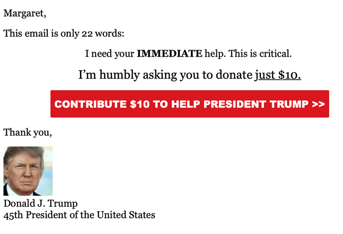 Trump Thinks I’ll Donate $40 for ‘Brandon’ Gift Wrap