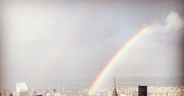New Yorkers Treated to Double Rainbow Following Storm