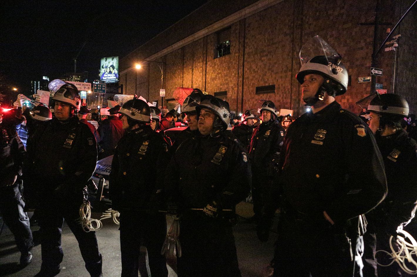 NYPD Officers Making Faces While People Protest Against Them