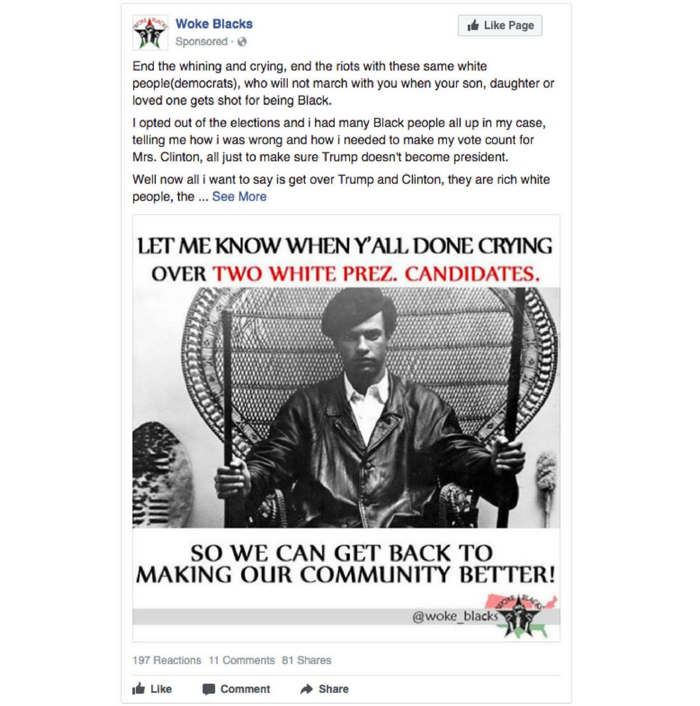 More Than Half of Russian Facebook Ads Focused on Race