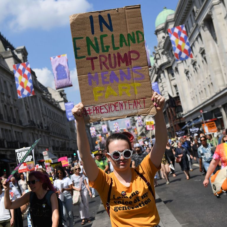 The Best Signs From the London Trump Protest