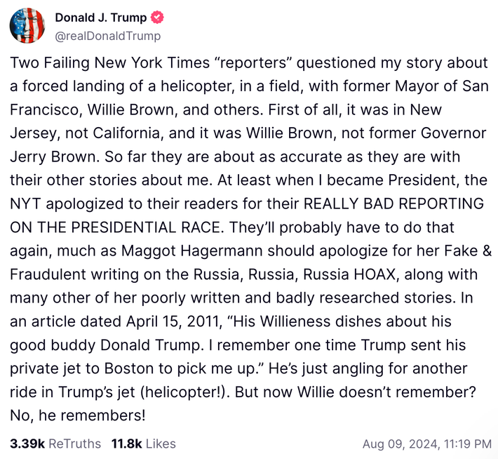 Trump Is Very Confused, or Lying, About Helicopter Story