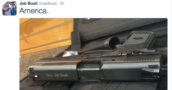 The Internet Was Not Kind to Jeb Bush or His Monogrammed Gun Today