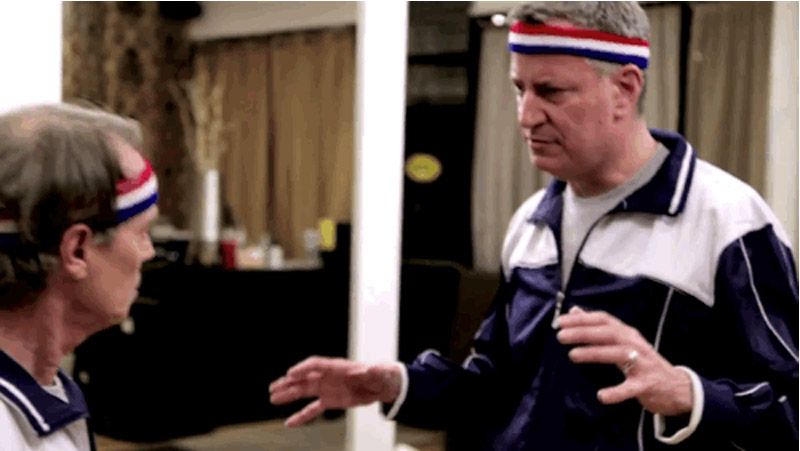 Watch Bill de Blasio and Steve Buscemi Goof Around in Tracksuits