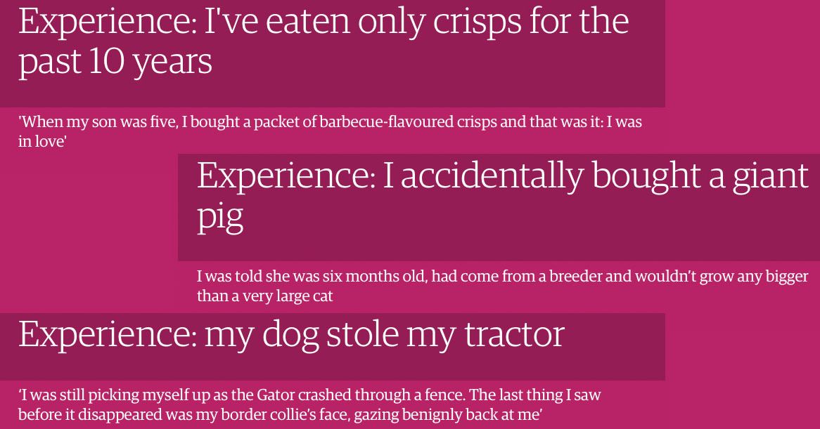 10 Best Guardian ‘Experience’ Columns