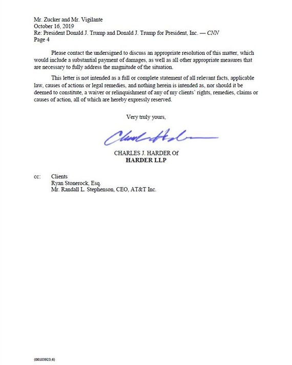 Trump Writes Unhinged Letter Demanding CNN Pay Him Money